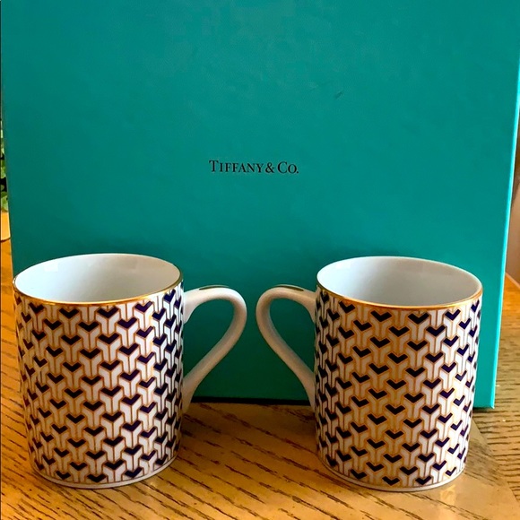Tiffany & Co. | Dining | Rare Tiffany Co Manhattan Blue Coffee Mugs ...